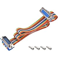 Amazon.com: uxcell IDC Rainbow Wire Flat Ribbon Cable DB25 Male to DB25 Female Connector 2.54mm ...