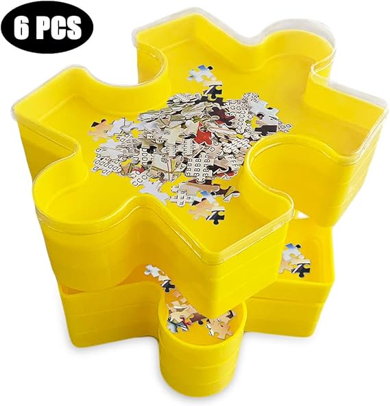 BACIVIC Stackable Puzzle Sorting Trays Jigsaw Puzzle Sorters with Lid Puzzle Accessory for ...