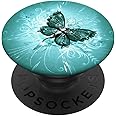 Amazon.com: Butterfly - Green Teal Butterfly Design PopSockets PopGrip ...