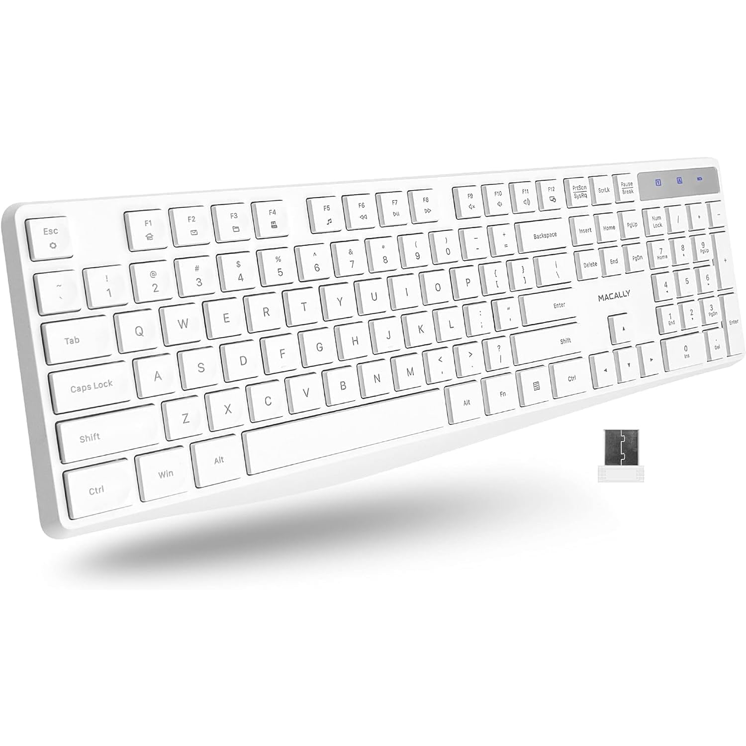 Mua Wireless Keyboard, 2.4G Wireless White Keyboard - Ergonomic Full ...