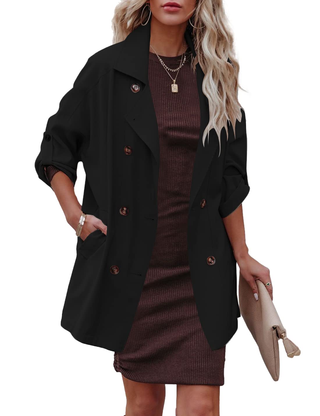 Peaceglad Trench Coat for Women 2023 Business Casual Dress Coats ...