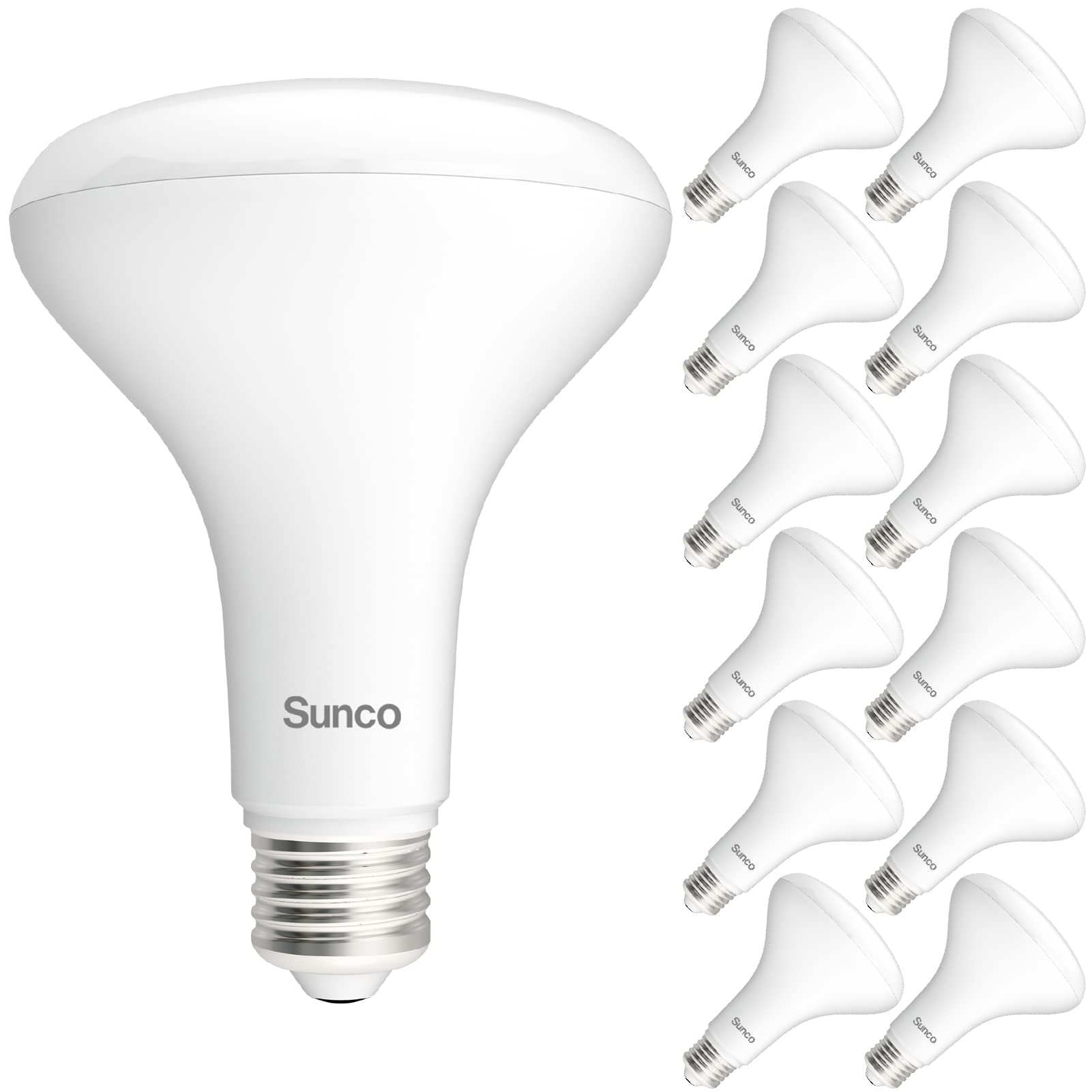 Sunco 12 Pack BR30 LED Bulbs 1600 Lumens, Indoor Flood Lights 16W ...
