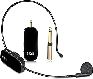 Amazon.com: 1Mii Long Range Wireless Microphone, Wireless Headset Mic ...