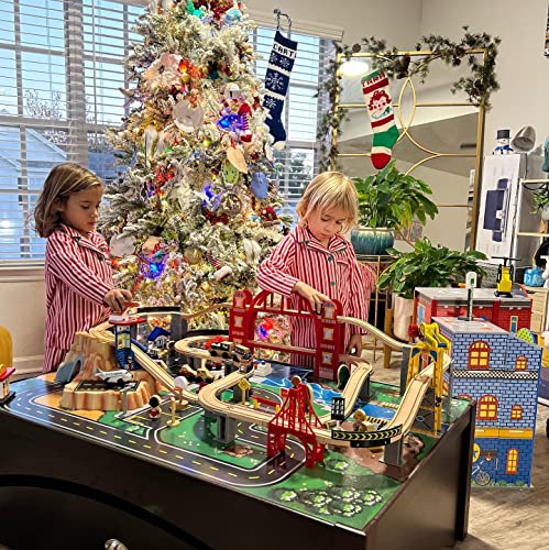 KidKraft Metropolis Wooden Train Set & Table with 100 Pieces and ...