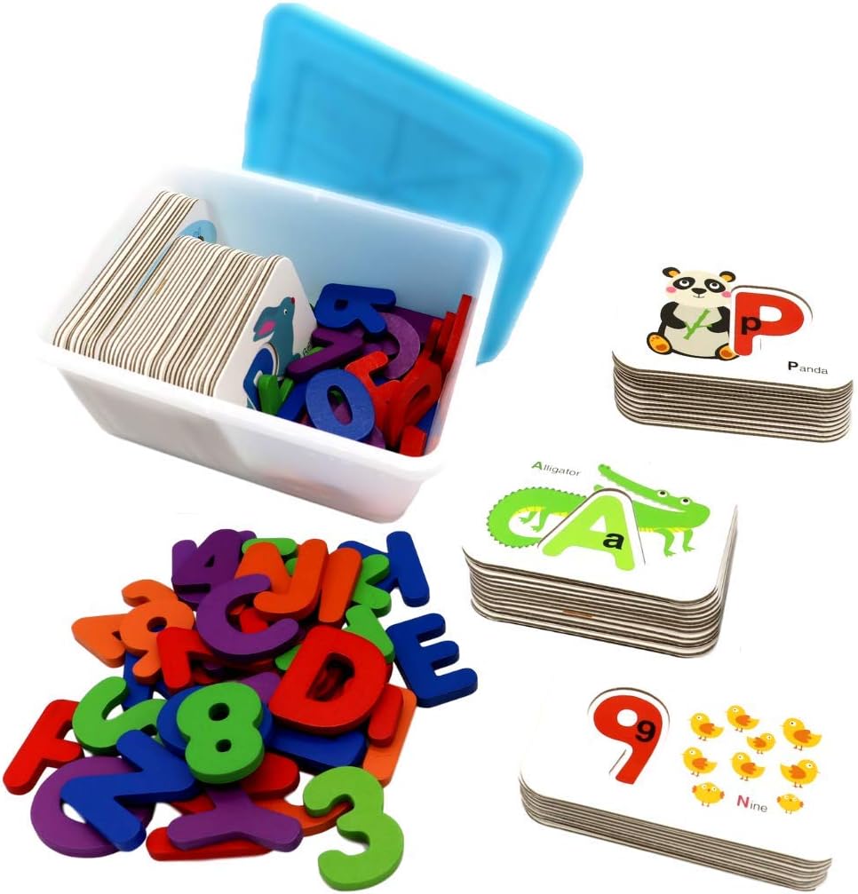 Amazon.com: Kcuina Alphabet and Number Flashcard Set - 36 Cardboard ...