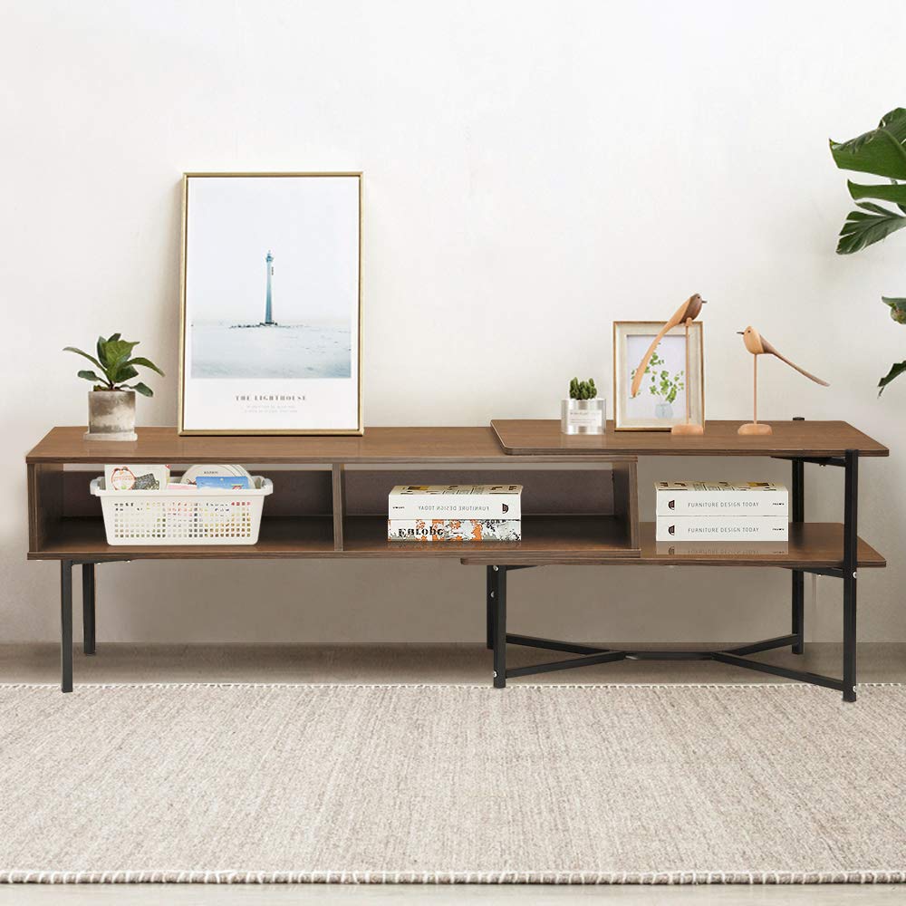 Television Stand for TVs up to 42", Adjustable TV Bench Stand 2-in-1 ...