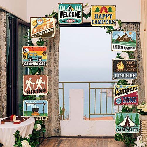 Camping Party Decorations Camping Banner Laminated Camping Signs Camp ...