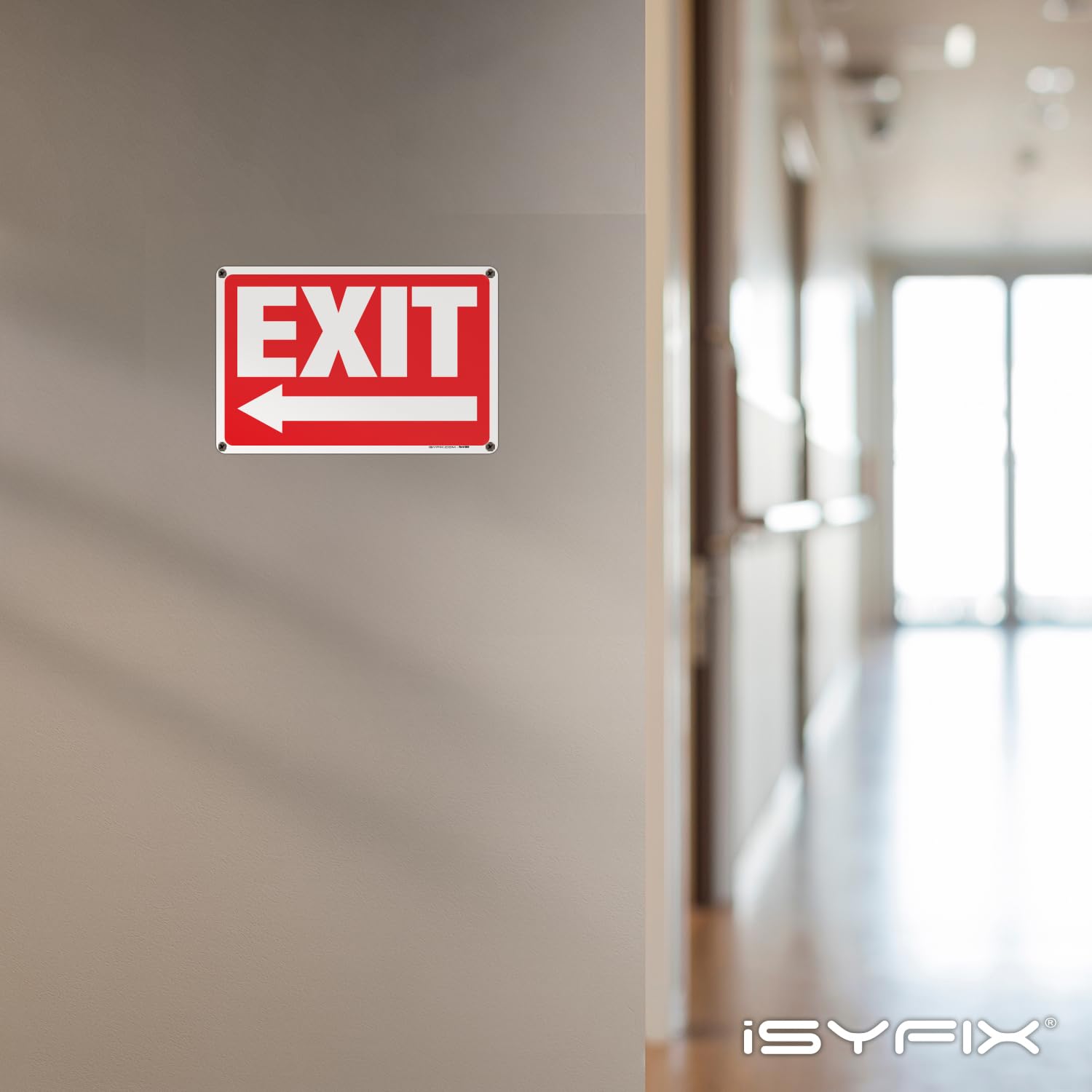 ISYFIX Exit Signs 12 Pack 10x7 Inch With Directional Left Arrows - Rust ...