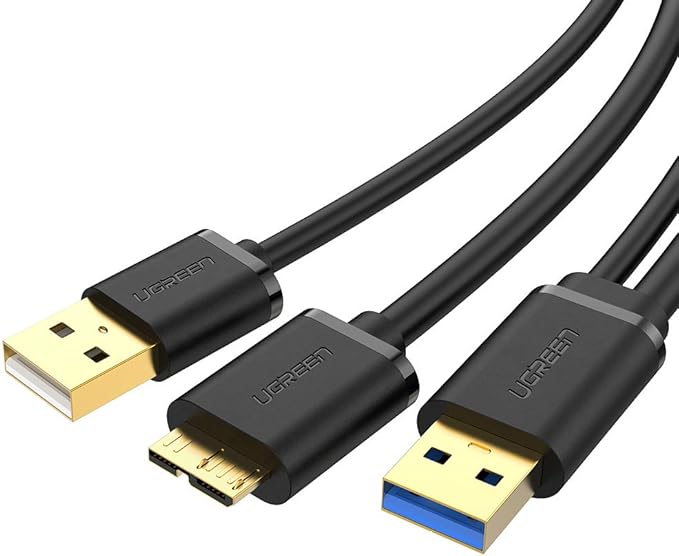 UGREEN Câble USB Micro B Câble Disque Dur avec Câble Alimentation ...