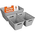 Amazon.com: Lifewit Plastic Storage Basket for Organizing, 6 Pack ...