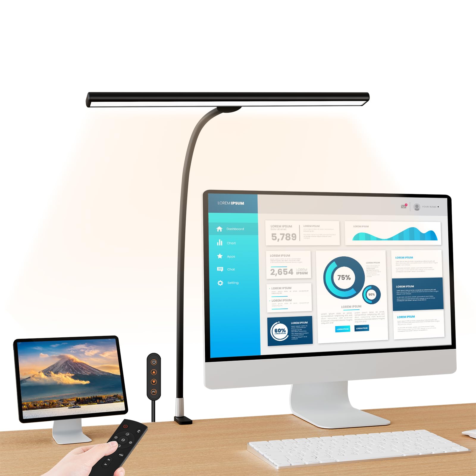 FOVOW LED Desk Lamp with Clamp, Eye-Caring Architect Desk Lamps for ...