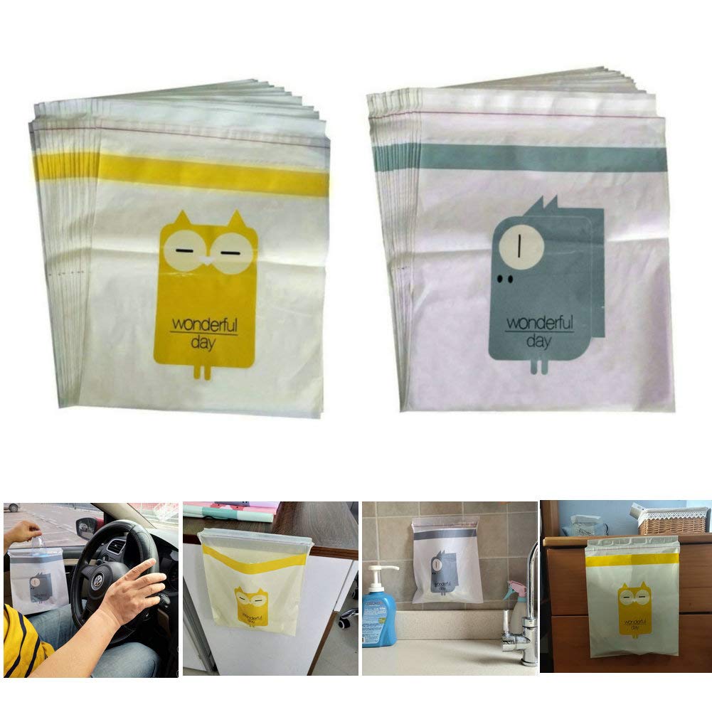 Portable Car Trash Bag Vomiting Bag, Sticky Waste Bags Car Garbage Bags ...