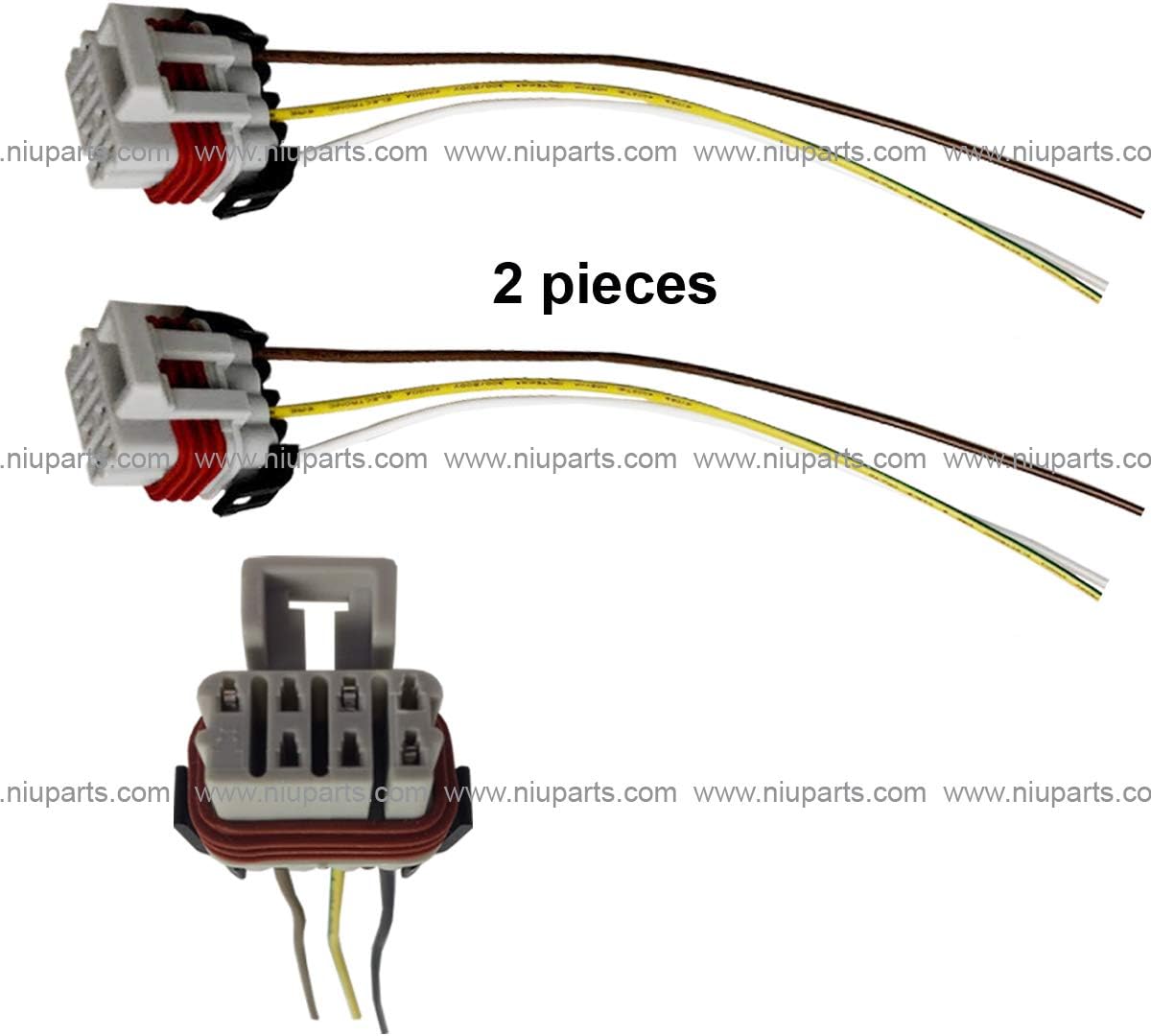 2pcs 3 Wire Plug 3pin Female High & Low Beam Connector (Fit ...
