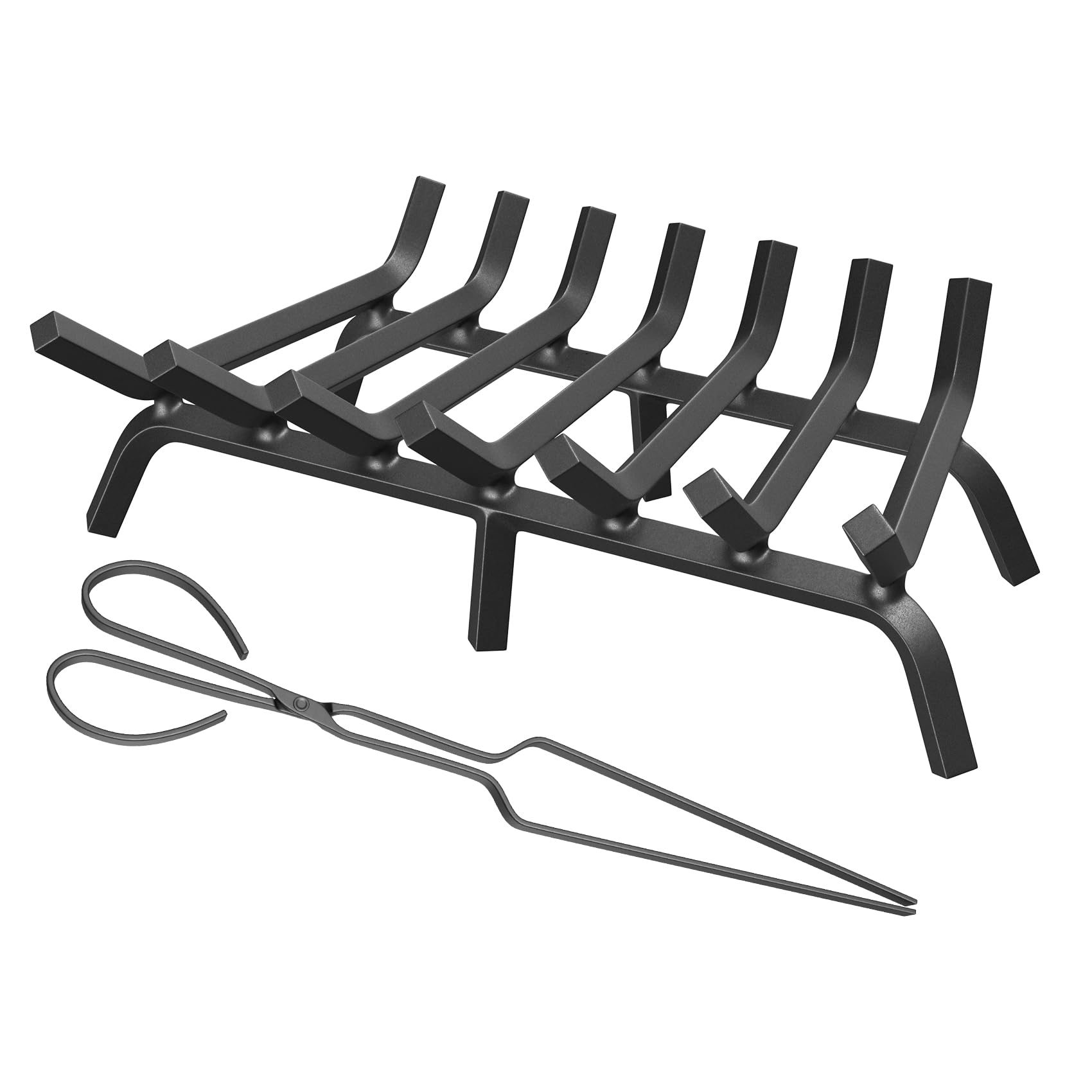MESTYL Fireplace Grate 30 Inch Heavy Duty Wrought Iron Fireplace Log ...