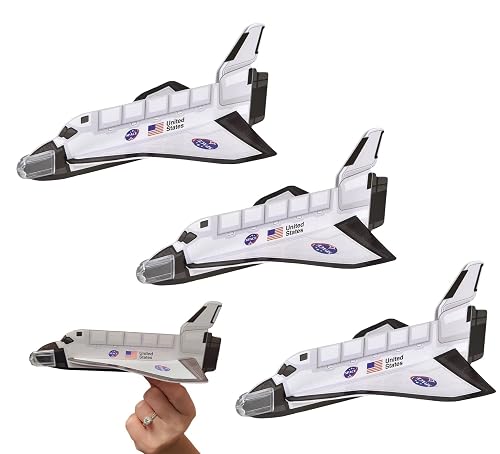 Zugar Land Space Shuttle Foam Gliders (8") (3 Pack) Outer Space Cosmos Flying Toys. Plane Fun ...