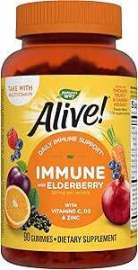 Amazon.com: Nature's Way Alive! Immune Gummies, Food-Based Blend (150mg ...