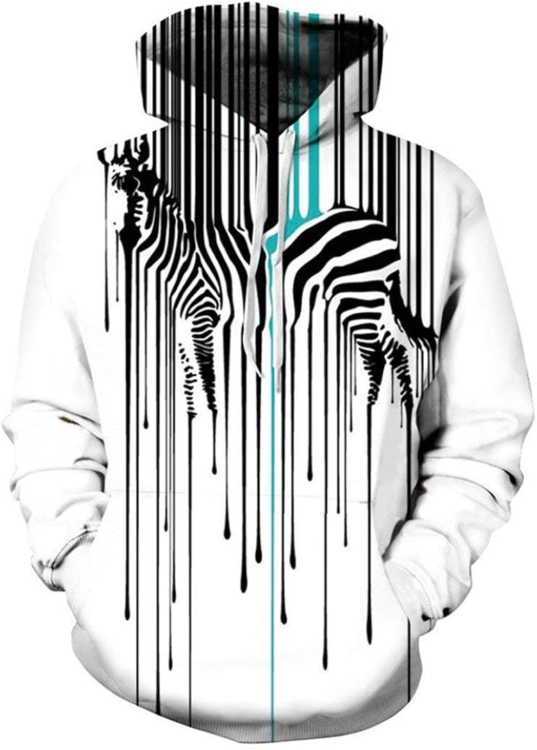 Battercake Unisexe Mens Hoodie Zebra Streaks 3D Imprim Traits Sweats battercake-unisexe-mens-hoodie-zebra-streaks-3d-imprim-traits-sweats