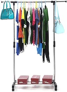 AOJIA Barra para colgar ropa Barras Para Colgar la Ropa, Con Ruedas ...