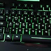 Rii RK900 Large Size 7 Colour LED Rainbow Gaming Keyboard UK Layout ...