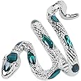 Amazon.com: ZAMODEXIN Green Snake Ring Silver Snake Adjustable Open Ring Snake Jewelry for Snake ...
