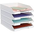 Amazon.com: Stockroom Plus 4 Pack White Stackable Paper Trays for ...