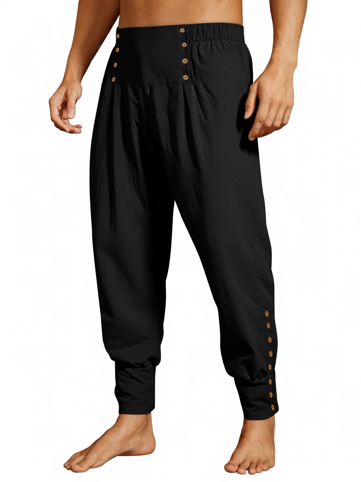 Runcati Mens Medieval Pirate Pants Renaissance Viking Ankle Ren Faire ...