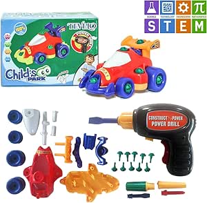 Amazon.com: Take a Part Car Assemble Toy with Electric Drill & Tools ...