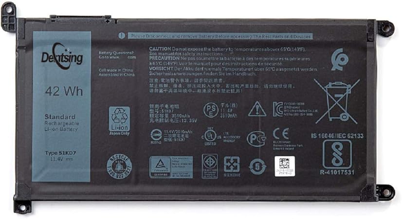 Amazon.com: Dentsing New 51KD7 Battery for DELL Chromebook 11 3180 3189 ...