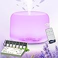 Amazon.com: Diffusers for Essential Oils Large Room 500ML+6 PC Oils, Remote 7 Colors Oil ...