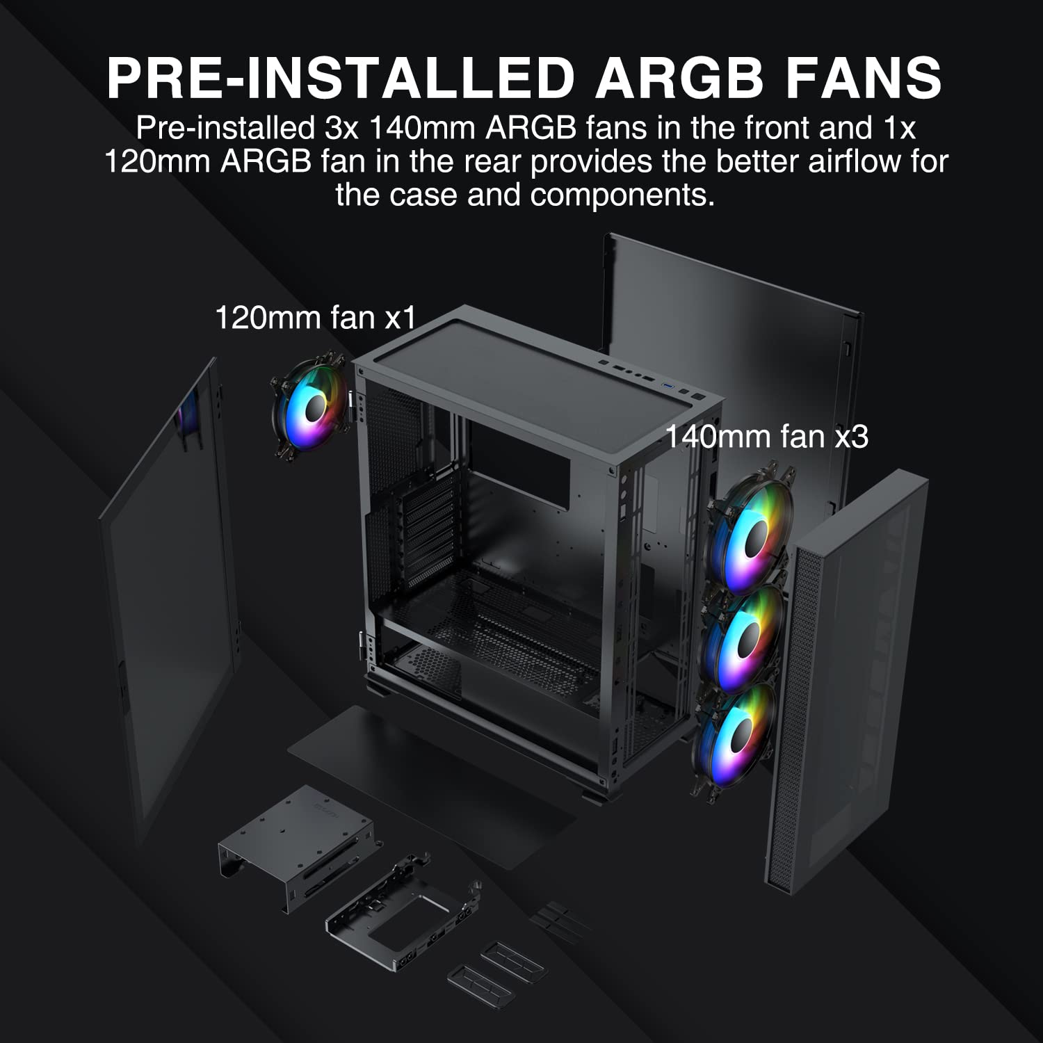 Mua DARKROCK Caspian Mid-Tower E-ATX/ATX Gaming PC Case, Top 360mm ...