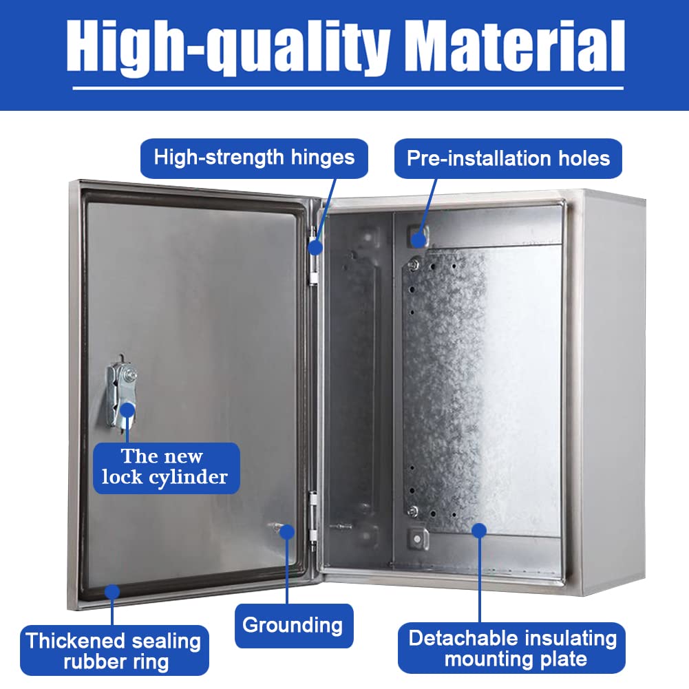 Mua Stainless Steel Electrical Box, Waterproof Metal Electrical Enclosure with Lock, Cover and ...