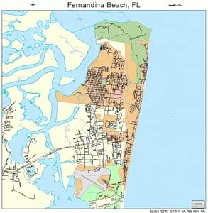 Amazon.com: Large Street & Road Map of Fernandina Beach, Florida FL ...