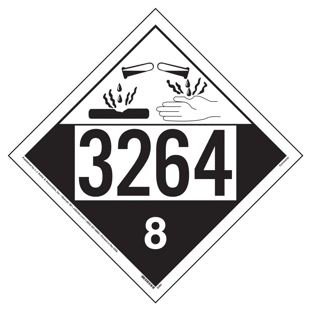 3264 Placard Class 8 Corrosive 25 pk 10 75 X 10 75 Polycoated 3264-placard-class-8-corrosive-25-pk-10-75-x-10-75-polycoated