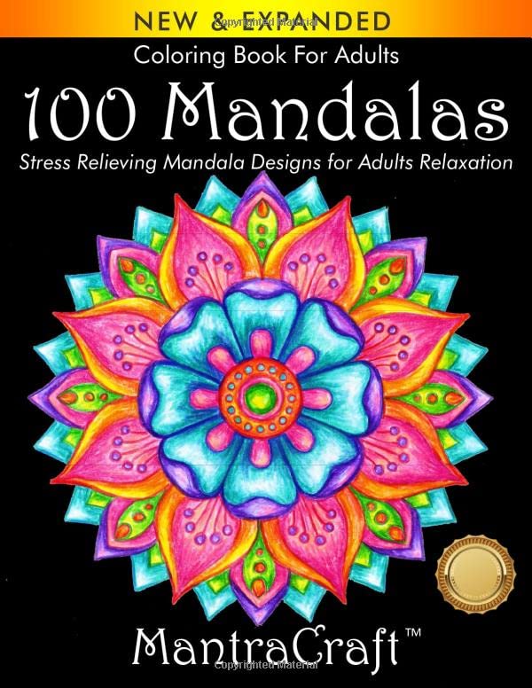Amazon.com: Coloring Book For Adults: 100 Mandalas: Stress Relieving ...