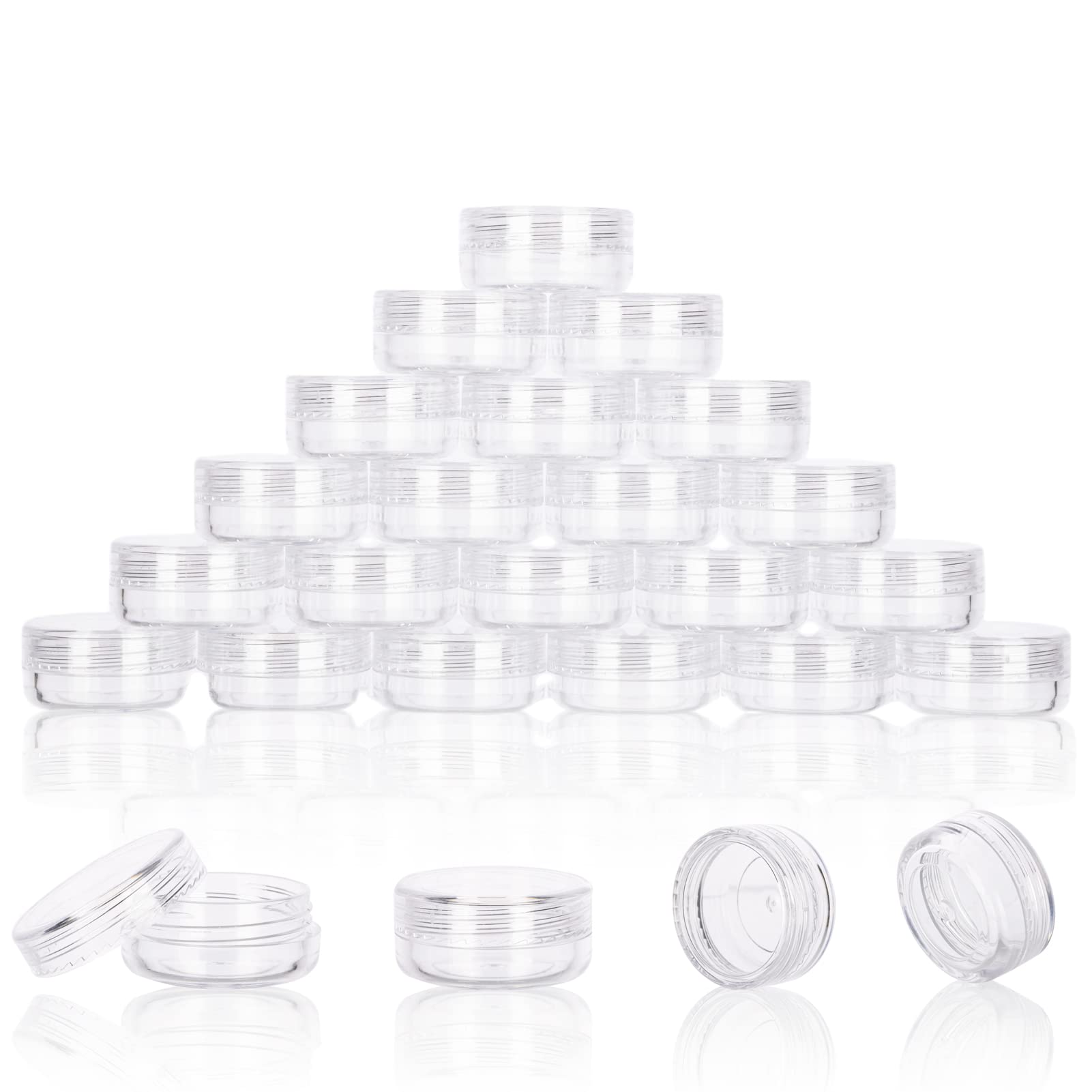 Mua 3 Gram Sample Containers With Lids, 25 Count Clear Jars, Empty Lip ...