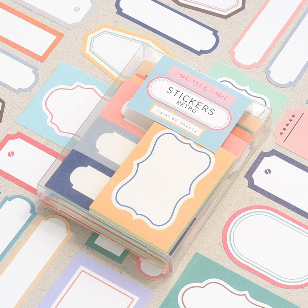 Monolike Message & Label Sticker – Retro Set, 16 Type Stickers 3 Sheet ...