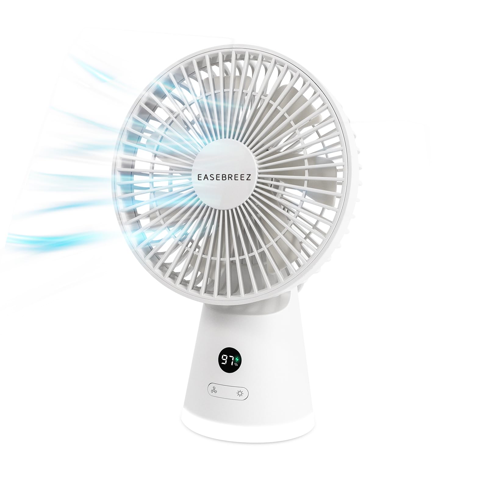 EASEBREEZ Desk Fan, Table Air Circulator with 90-Degree Tilt Head and 5 ...