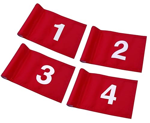 Numbered Solid Golf Flag with Tube Inserted,8” L x 6”H Mini Putting ...