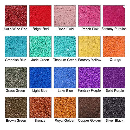 Mica Powder - 20 Colors 10g/0.35oz - Epoxy Resin Pigment Powder for ...