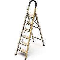 Amazon.com: Lightweight Aluminum 6 Step Ladder for 12 Feet High Ceiling ...