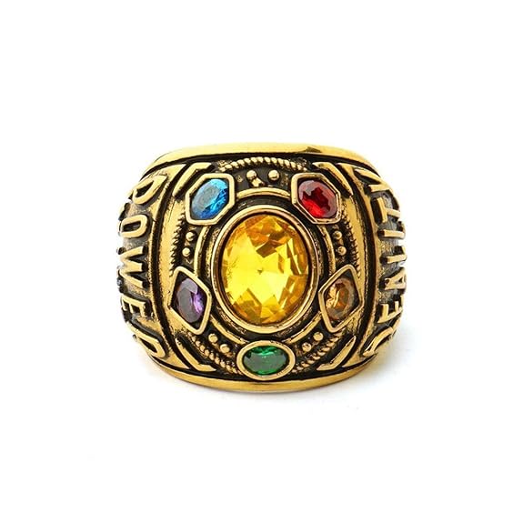 Thanos Rings Infinity War Soul Gem Power Ring Gold Ring Cosplay Costume ...