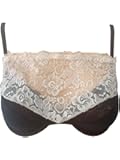 Lace Bra Insert - Modesty Panel - Decollete Cover Up - Floral - Black S ...
