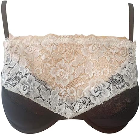 Lace Bra Insert - Modesty Panel - Decollete Cover Up - Floral - Nude S ...