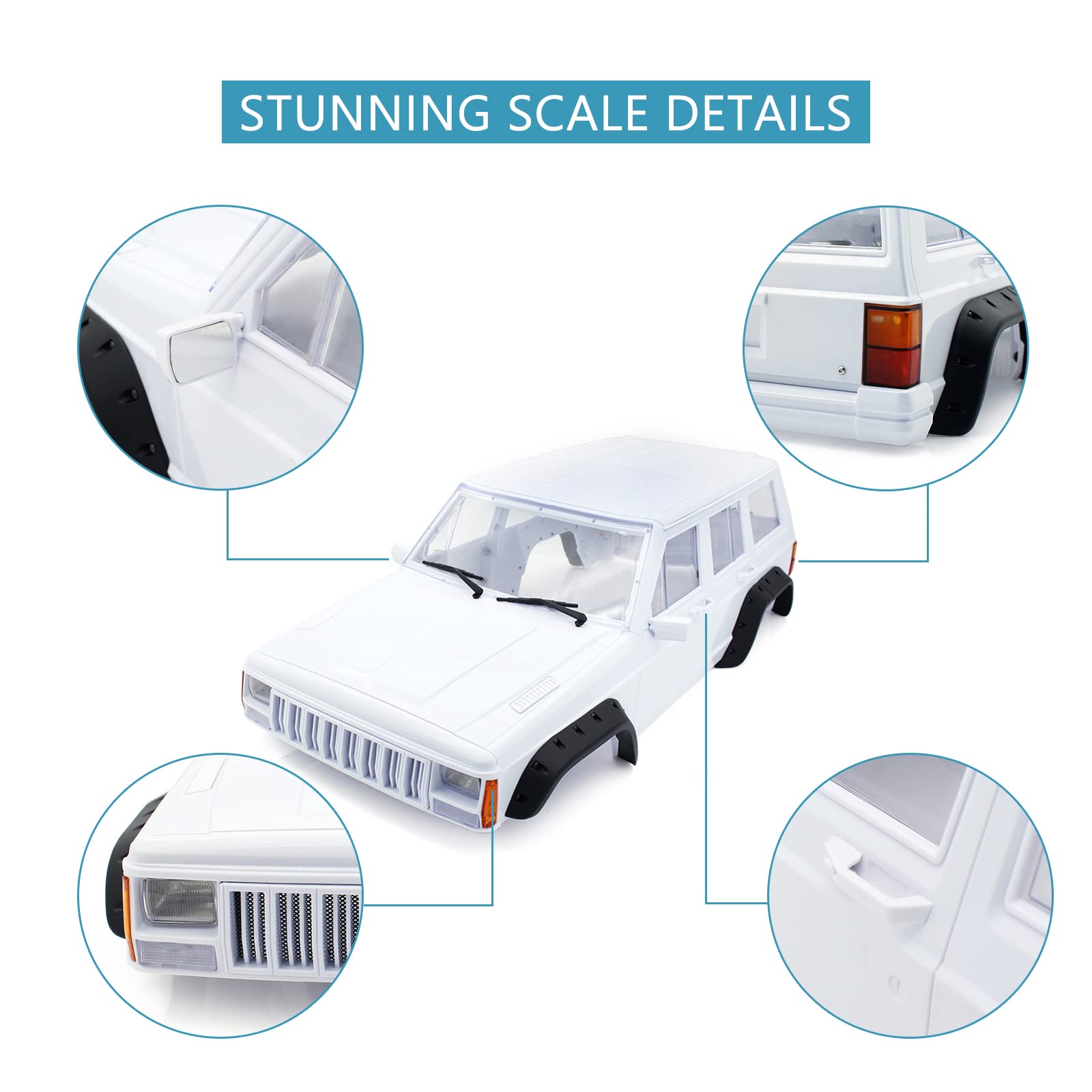 Mua INJORA Hard Plastic 12.3 Inch/313mm Wheelbase Cherokee Body Car Shell for 1/10 RC Crawler ...