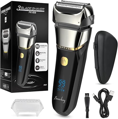 Electric Shaver for Men Electric Beard Trimmer with LCD Display ...