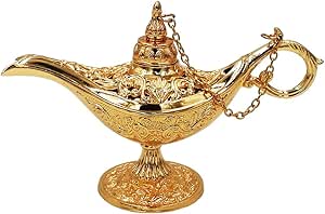 Amazon.com: Honoro Vintage Legend Aladdin Magic Genie Lamp - Metal Carved Wishing Light for Home ...