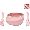 Amazon.com: Tiny Genius Toddler Utensils Set Ergonomic Fork and Spoon and Bowl Set Non-Slip ...