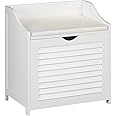 Amazon.com: Household Essentials Single Load Hamper Cabinet Seat, White ...