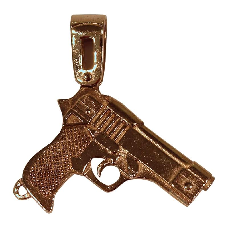 Revolver Hand Gun Pendant in Cast in 9ct Gold 18 grams Fully Hallmarked ...