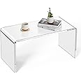 Amazon.com: VEVOR Acrylic Coffee Table, U-Shaped Clear Acrylic End ...